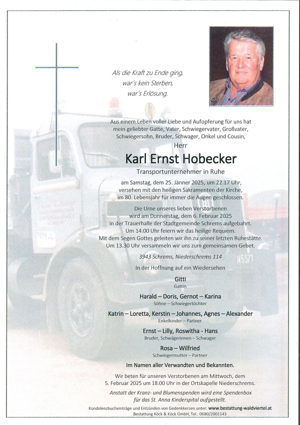 Stadtgemeinde Schrems - Sterbefälle