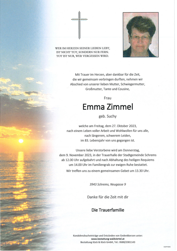 Stadtgemeinde Schrems - Sterbefälle