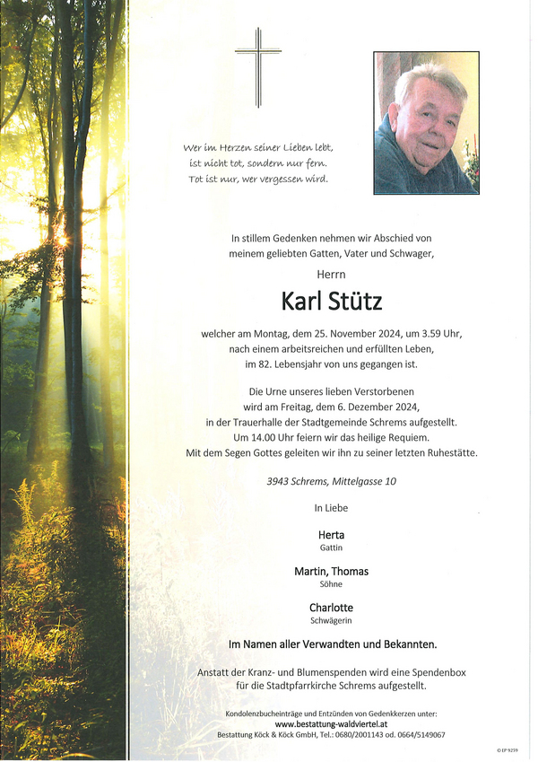 Stadtgemeinde Schrems - Sterbefälle